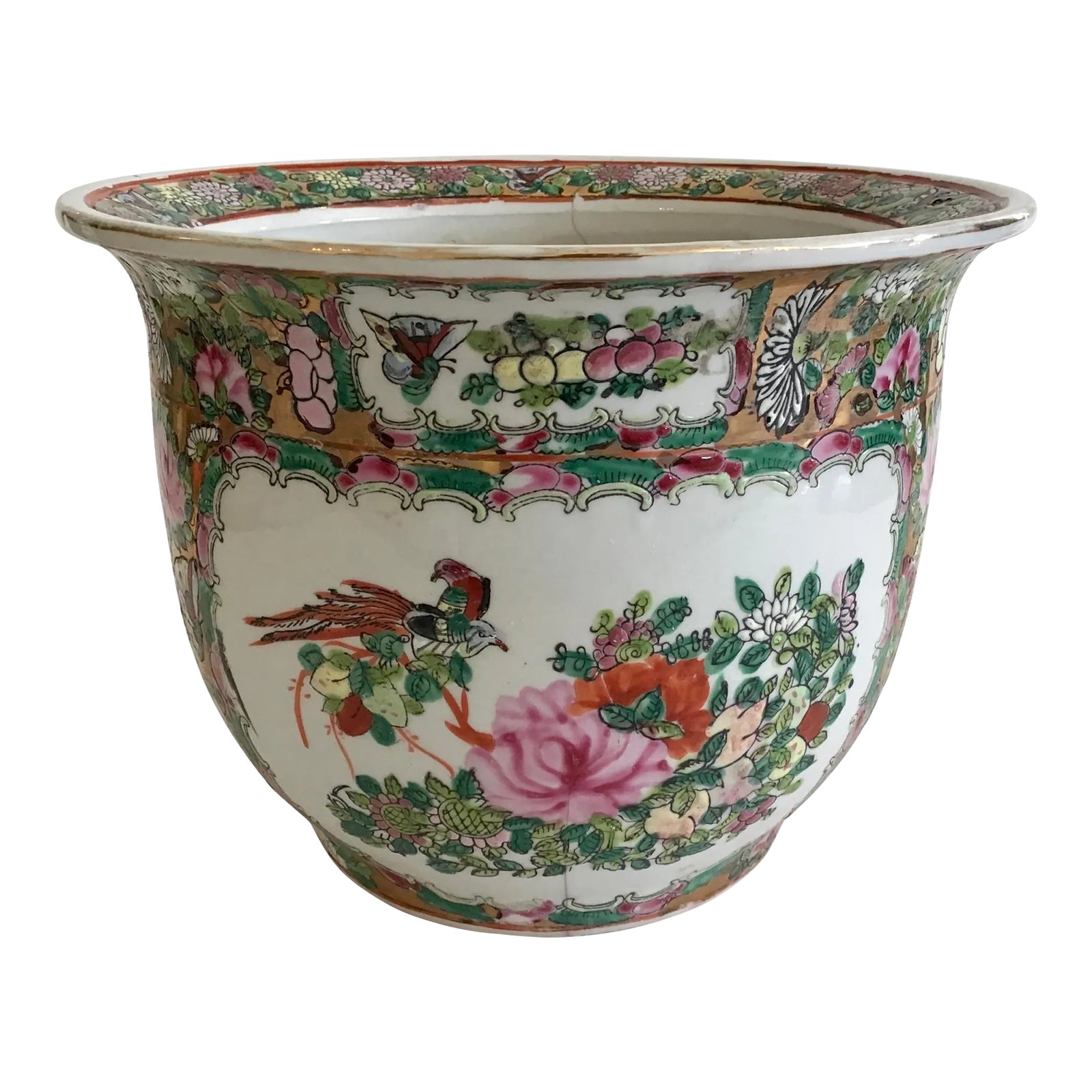 Rose Medallion Cachepot Small | Chairish