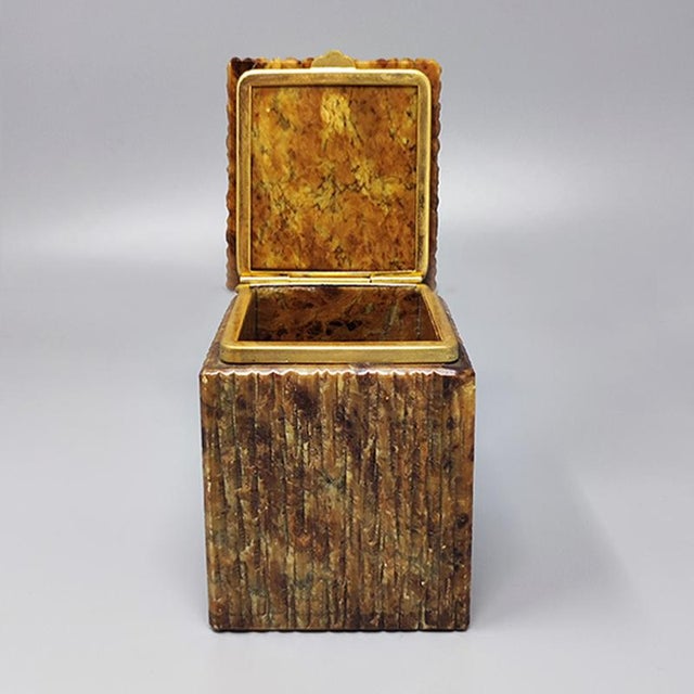 1960s Italian Handmade Brown Alabaster Box | Chairish