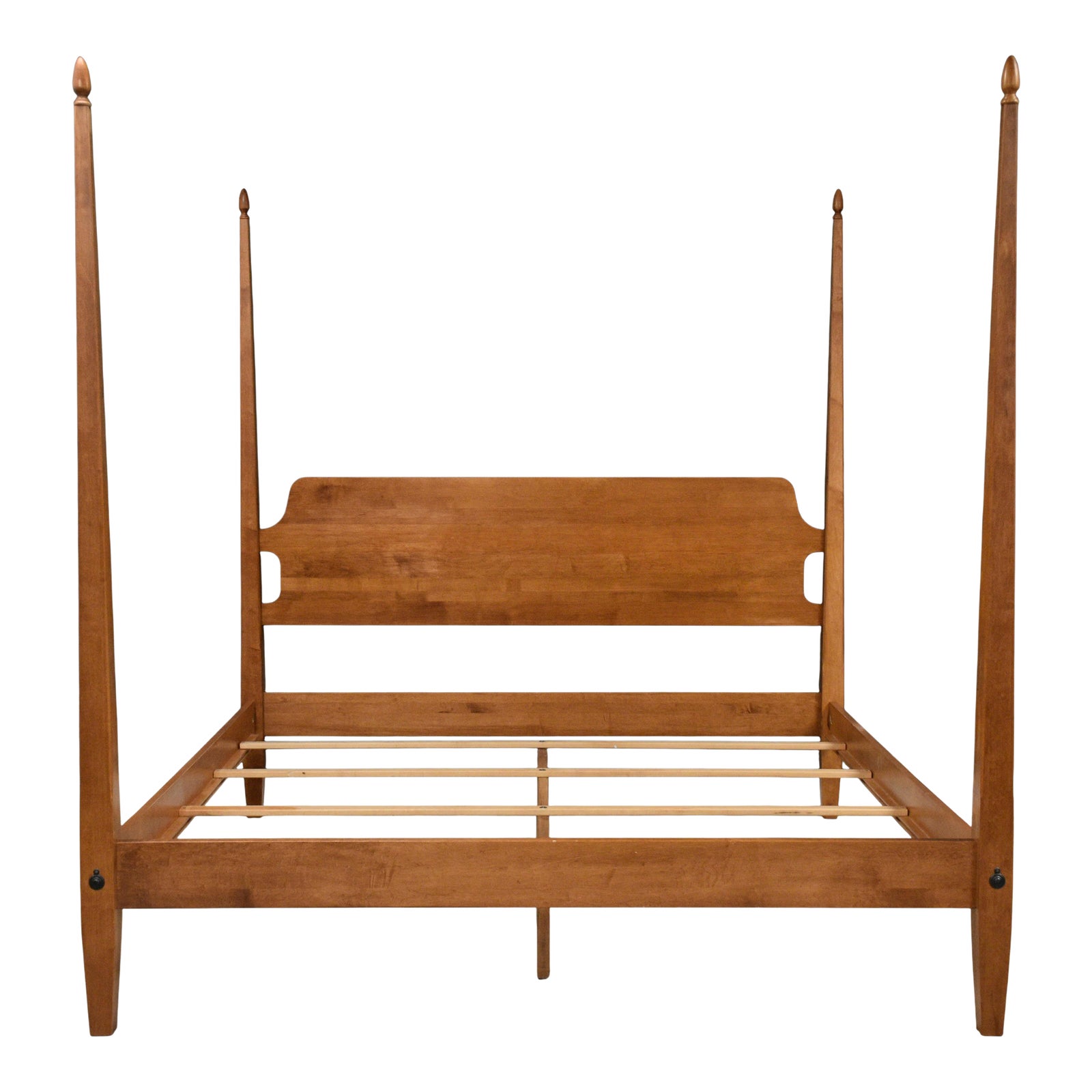 King Maple Pencil Post Bed by Ethan Allen Country Colors | Chairish