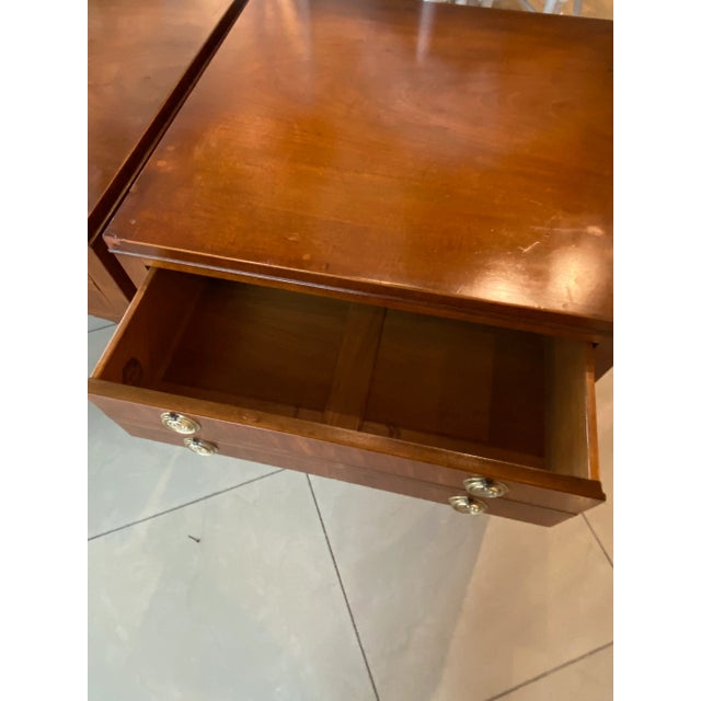 Vintage Pair Brass Wood Kittinger Nightstands End Side Tables Mid ...