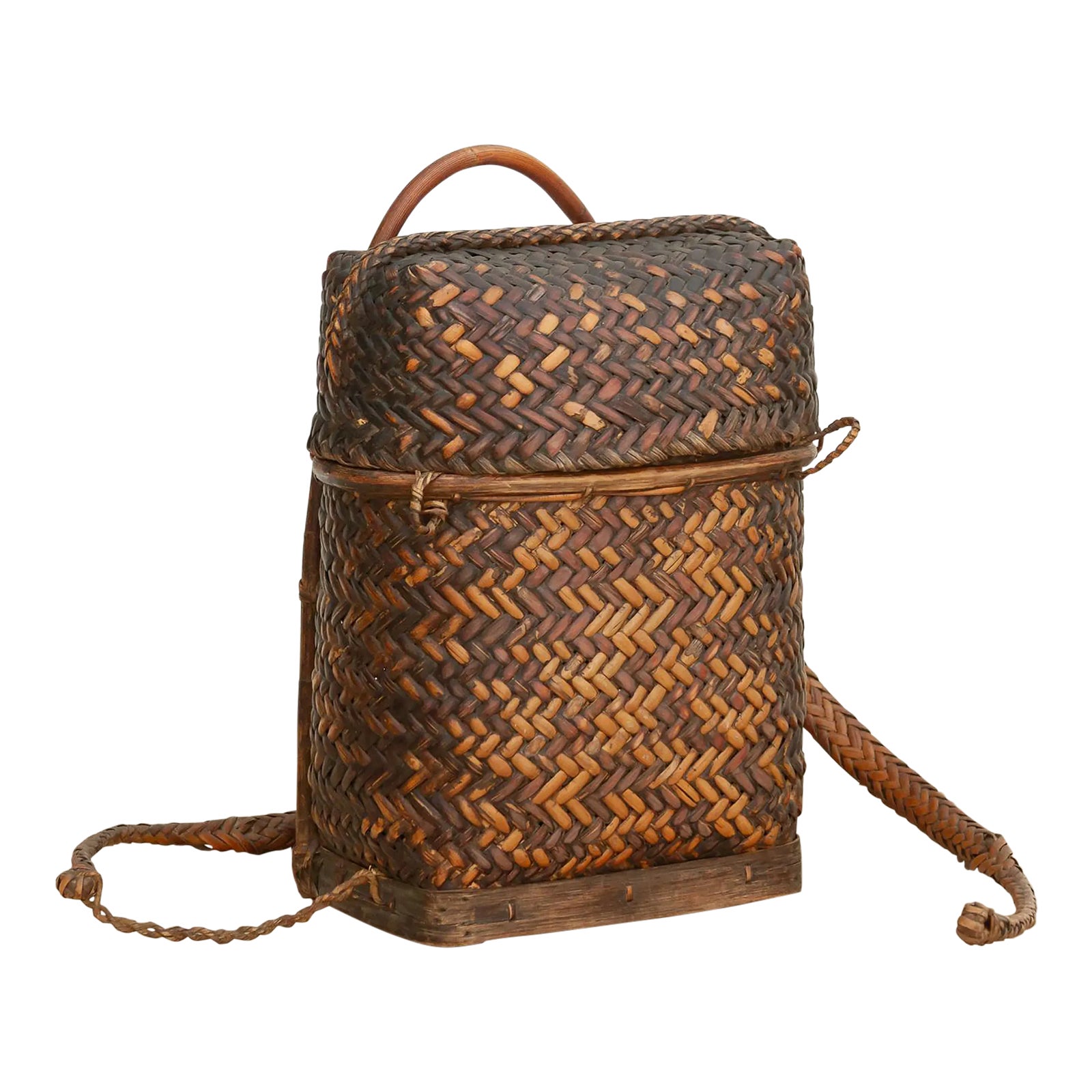Antique Handwoven Cordillera Basket Backpack | Chairish