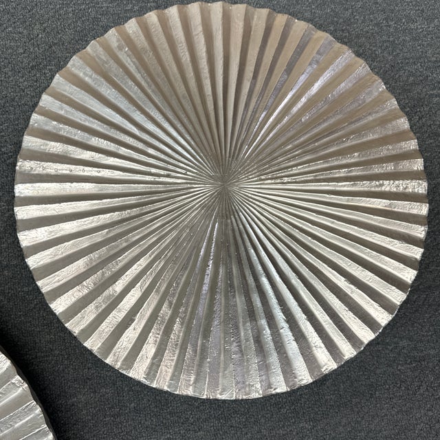 Arteriors Home Modernist Pleated Aluminum Discs, a Set a Four | Chairish