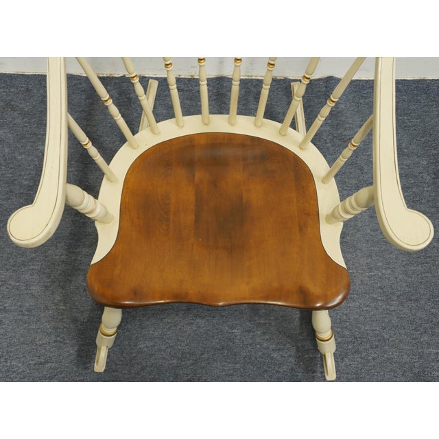 Ethan Allen Hand Painted White Hitchcock Style Rocker Rocking Chair 14 ...