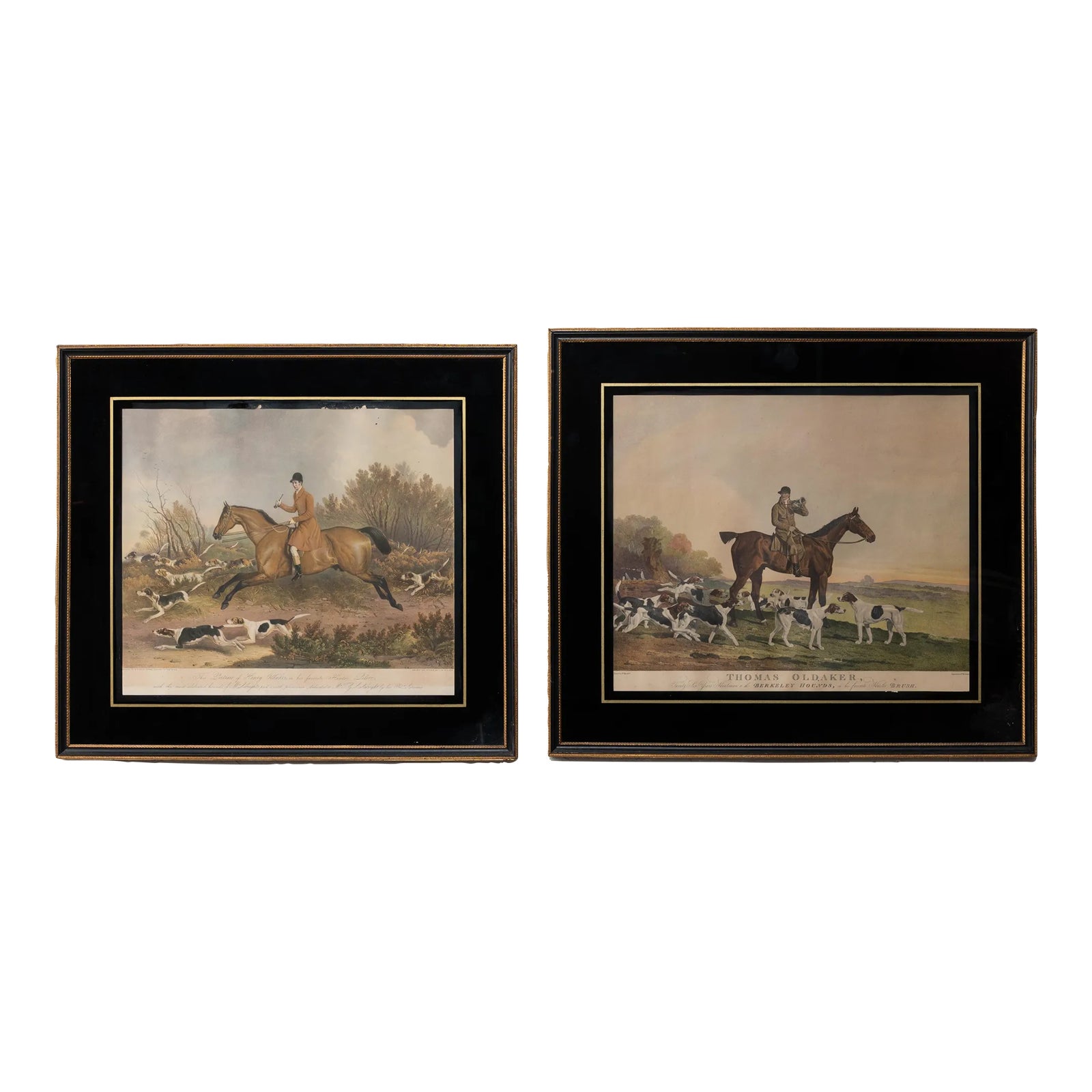 Pair of Oldaker Hunt Prints | Chairish