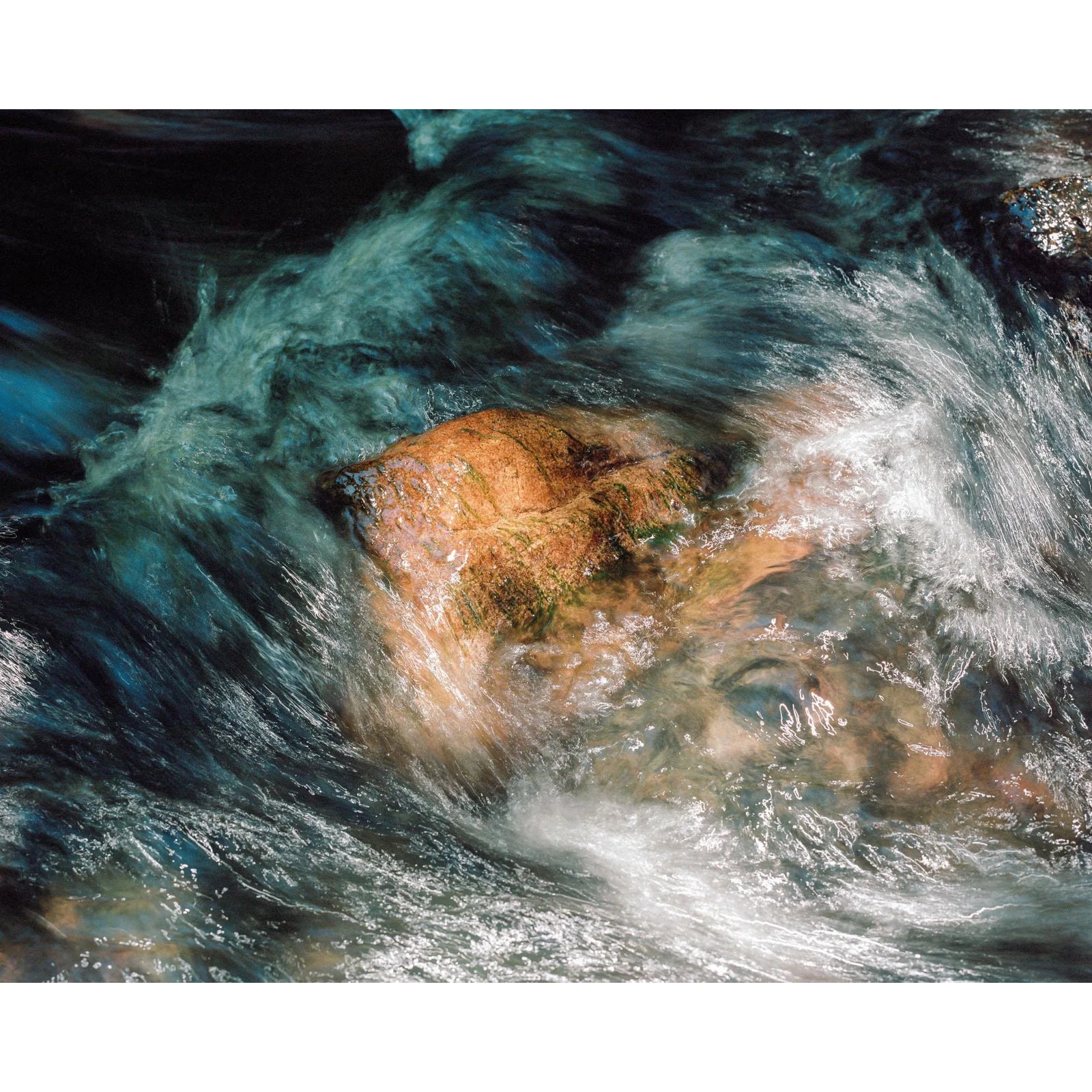 Contemporary Minimalist 'Rock and Stream', Large 30 X 24" Fine Art ...