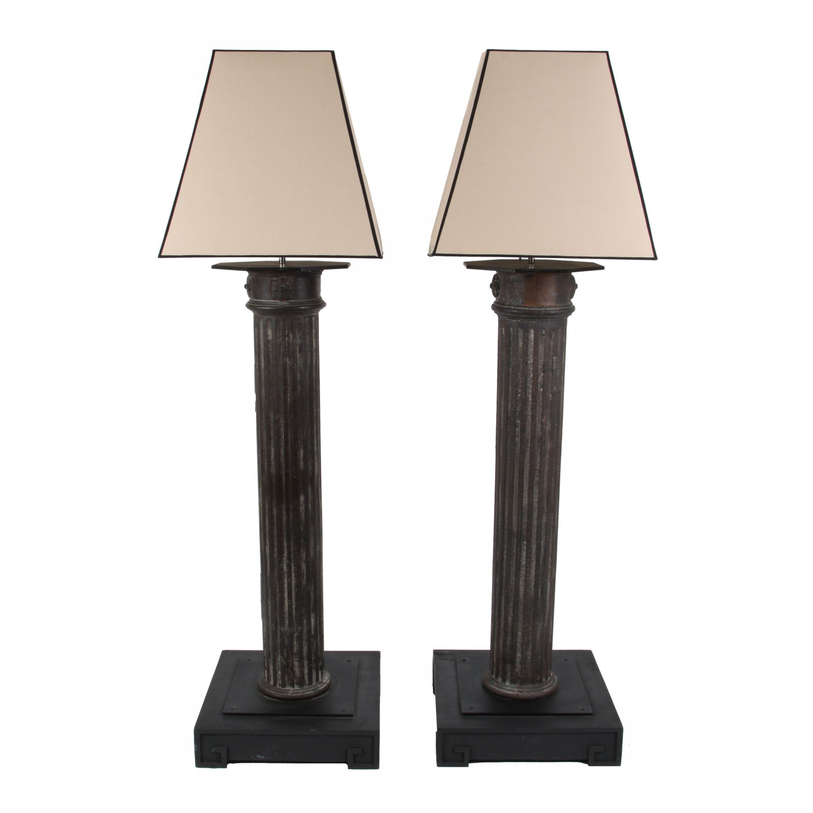 Antique French Lamp Post Floor Lamps - A Pair | Chairish