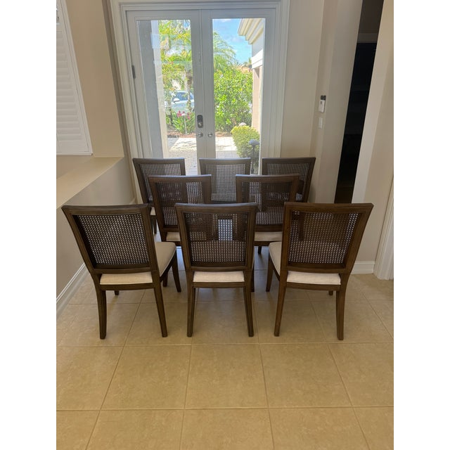 Frontgate Georgia Cane Hardwood (Mink) With Ivory Performance Linen ...