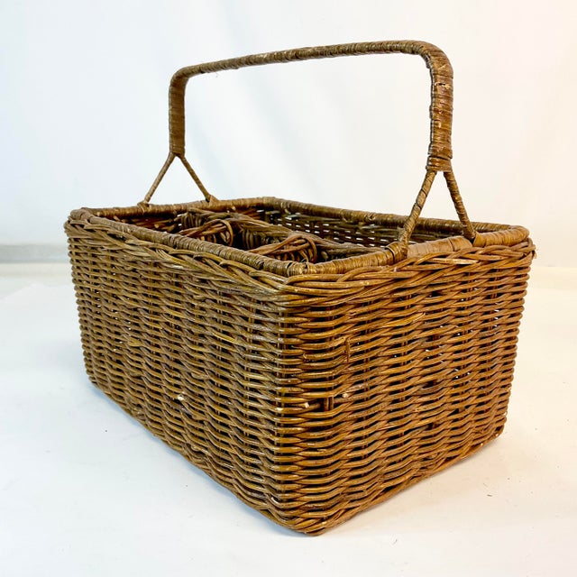 Mid 20th Century Mid-Century Boho Chic Arts & Crafts Wicker Table ...