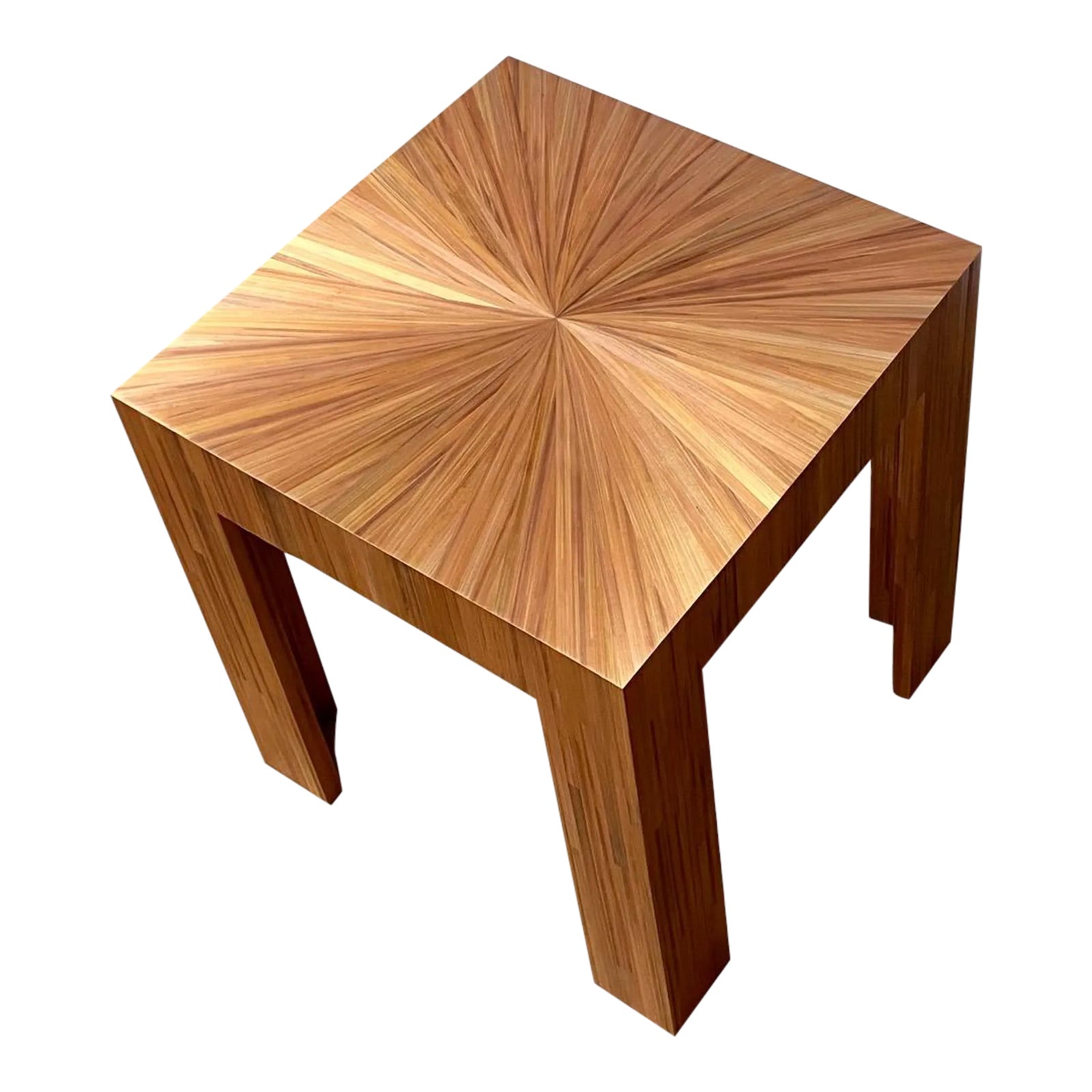 Side Table Straw Marquetry | Chairish