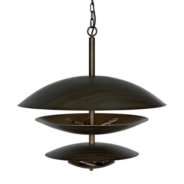 NOIR Nora Chandelier, Metal with Aged Brass Finish | Chairish