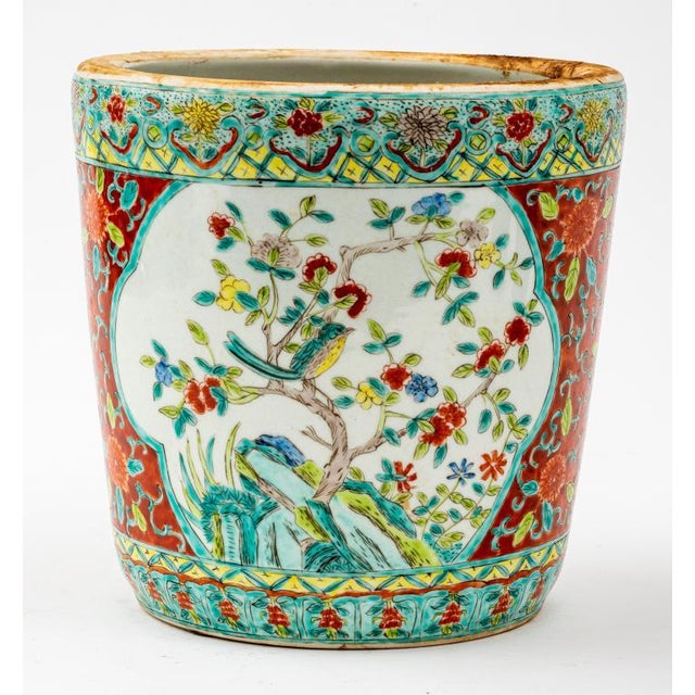 Chinese Rose Medallion Jardiniere | Chairish