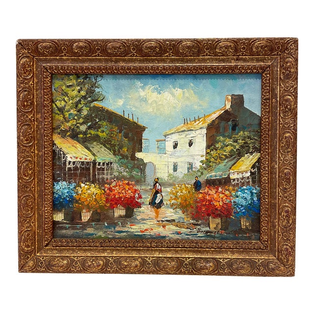 Mid 20th Andrew Walton Oil on Board | Chairish