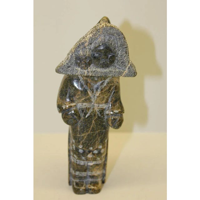 Mid 20th Century Two Eskimo Inuit Carvings of Women Wearing Amauti by ...