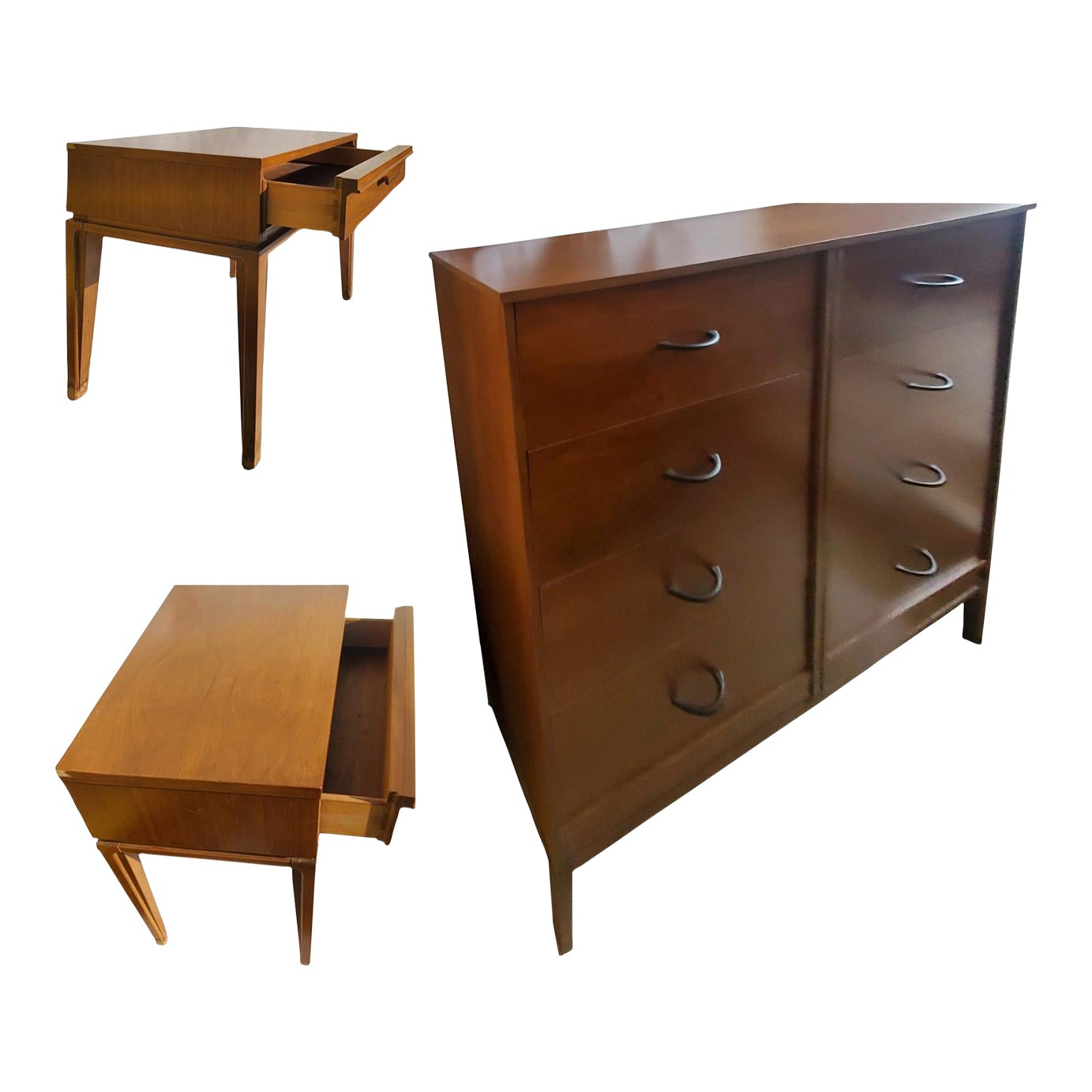 1960s Mid-Century Basic-Witz End Tables With Drawer + an 8-Drawer ...