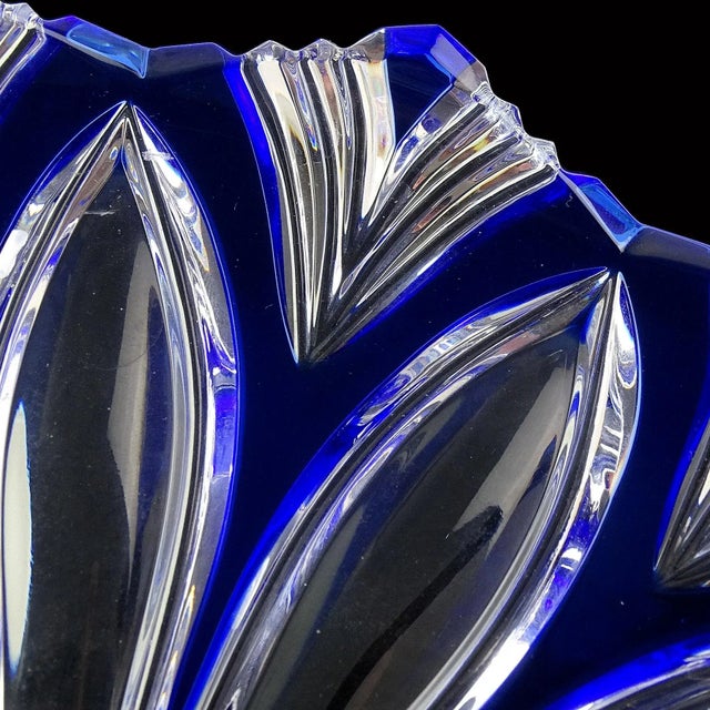 Bohemian Czech Republic Caesar Blue Crystal Clear Decorative Flower ...