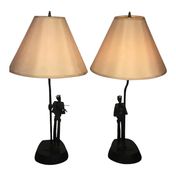 Mid Century Modern Sculptural Musicians Table Lamps | Chairish