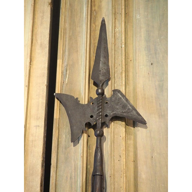 Pair of Tall and Decorative Wood and Iron Halberds, Circa 1900 | Chairish