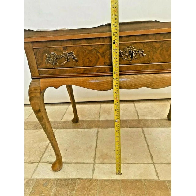 1980s Chippendale Coffee Table With Large Locking Silver Server Drawer ...