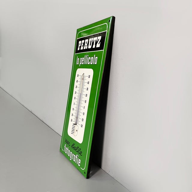 Mid-Century Modern Italian Wall Thermometer in Metal from Perutz, 1950s ...
