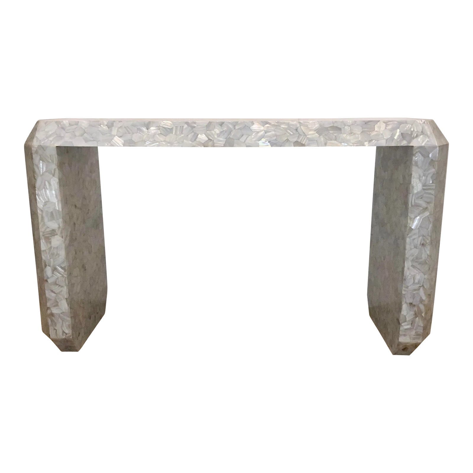 Theodore Alexander Modern Faux Mother of Pearl Diamante Console Table ...