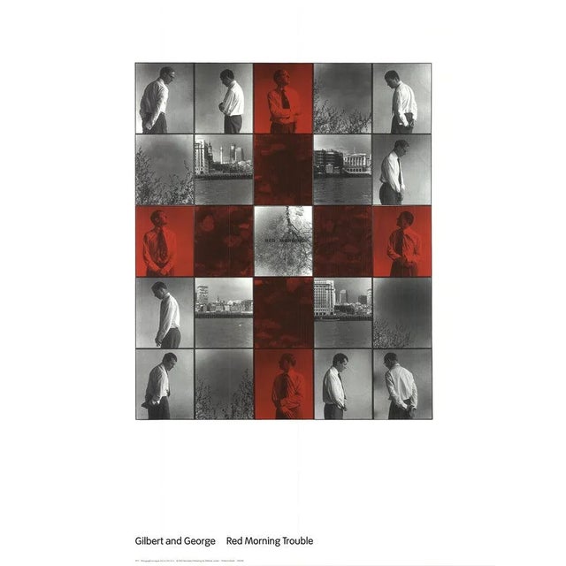 2000 Gilbert & George 'Red Morning Trouble' Offset Lithograph | Chairish