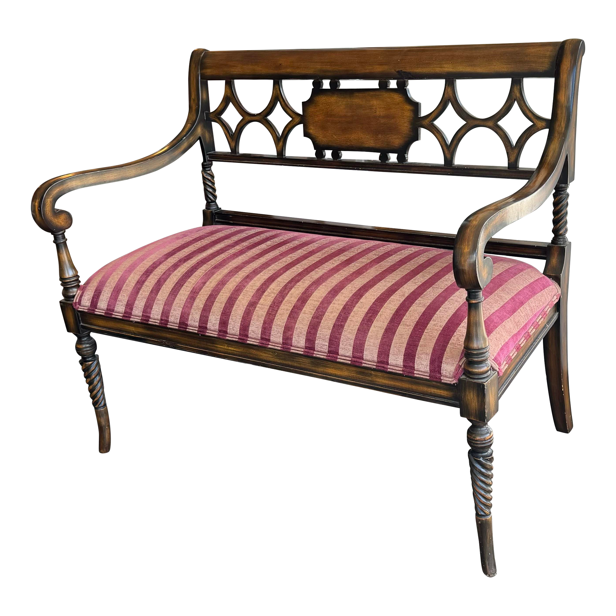 Regency Style Wood + Fabric Seating Bench - $349 | Kashew | Kashew