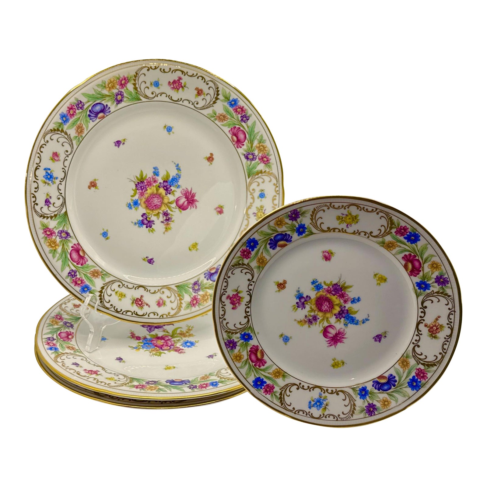 Early 20th Century Dresden Rich, Bavaria, Germany - Set of Four Plates ...