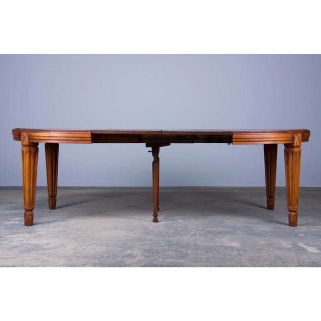 French Neoclassical Style Extendable Maple Dining Table | Chairish