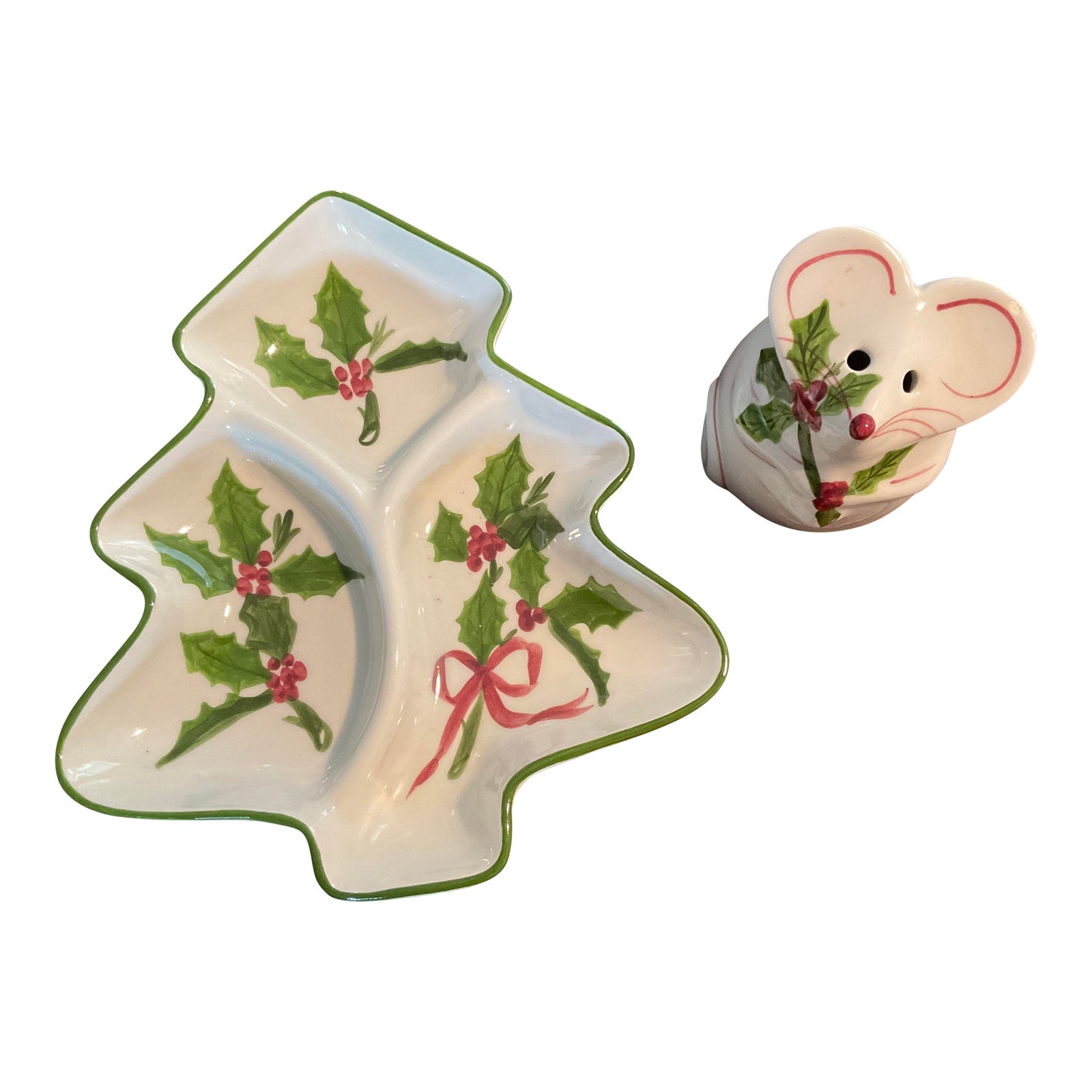 Vintage Los Angeles Pottery by N S Guston Co. Christmas Holly Tree ...