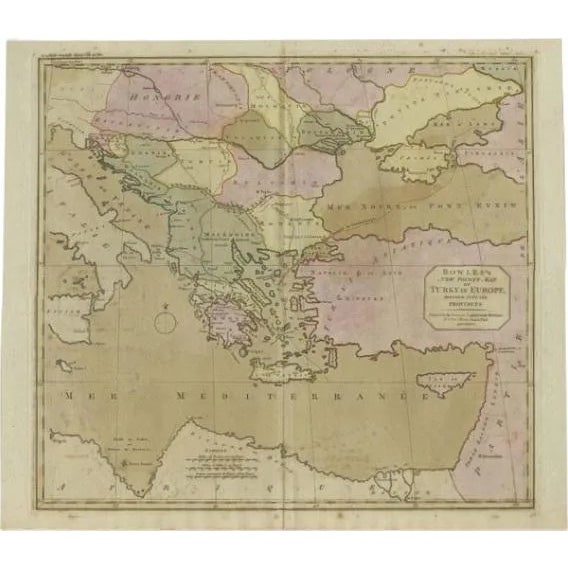 Antique Map of Turkey in Europe, 1780s | Chairish