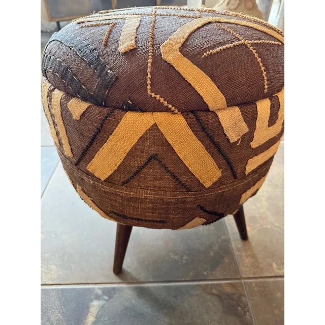 Vintage African Kuba Ottoman | Chairish