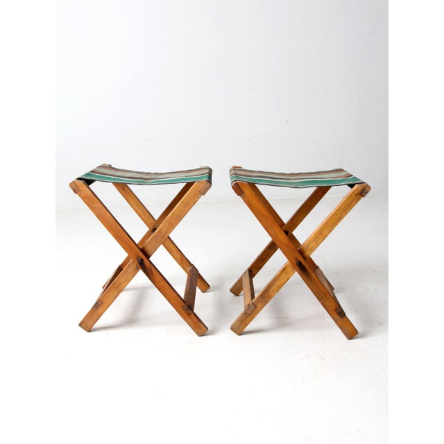Vintage Camp Stools Pair | Chairish
