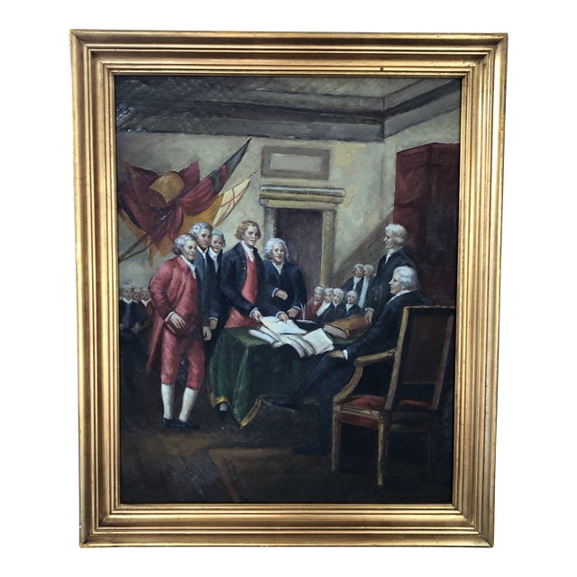 Vintage Oil Painting of the Signing of the Declaration of Independence ...