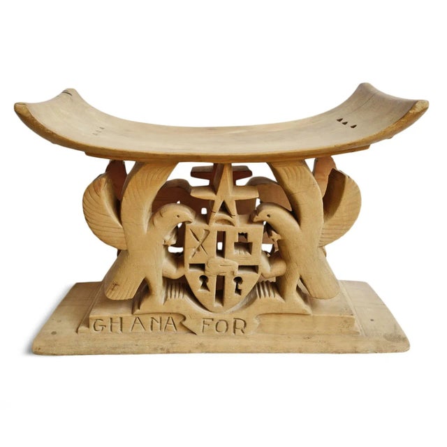 Vintage Freedom & Justice Asante Chief Stool | Chairish