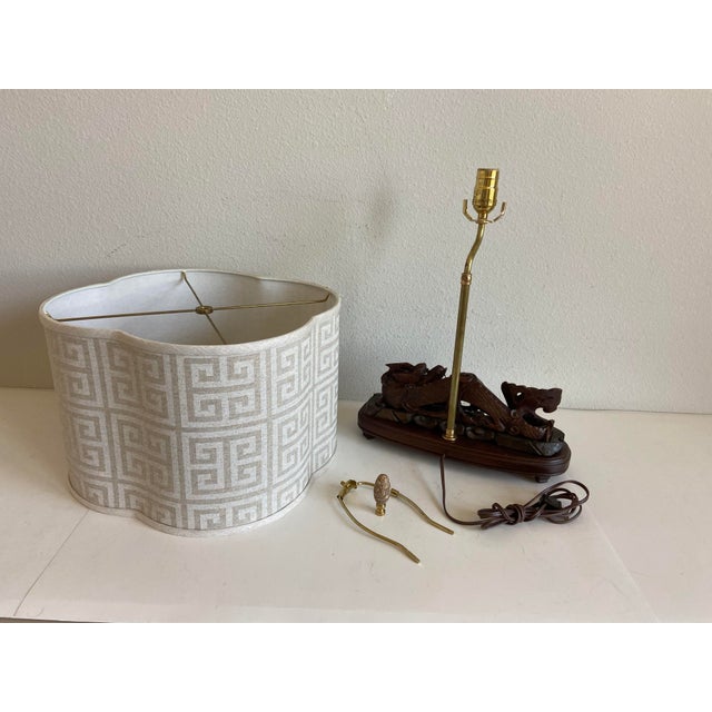 Chinese Dragon Lamp & Shade | Chairish