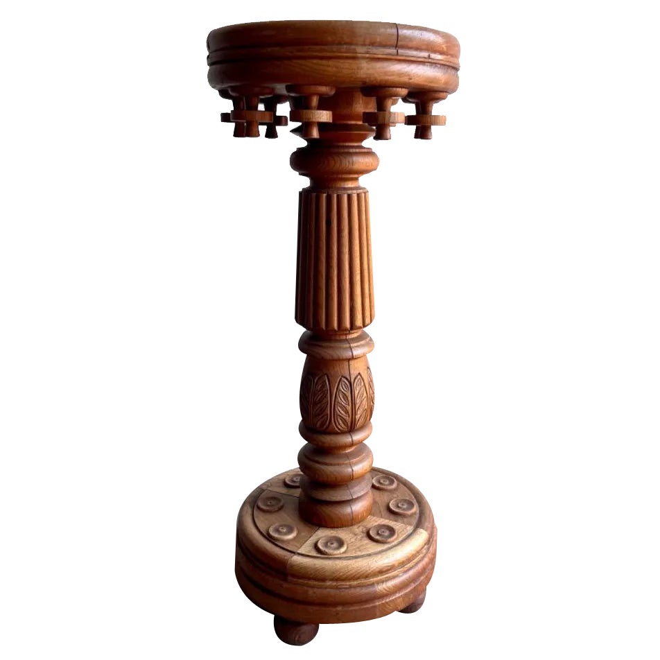 Decorative Oak Wooden Pilar | Chairish