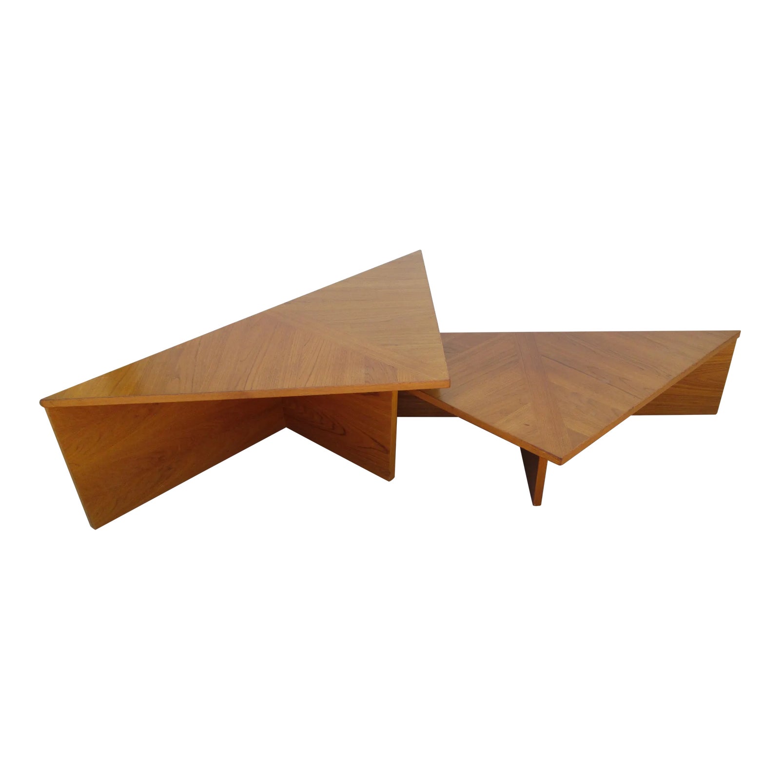 Laurits M Larsen Danish Modern Teak Triangular Coffee Tables - Set of 2 ...