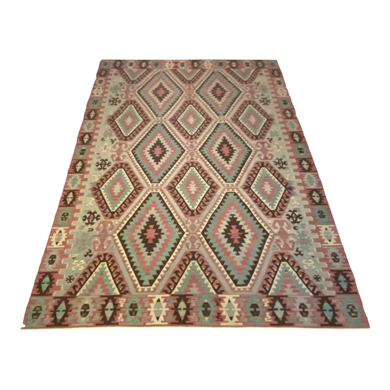 Vintage Antique Handwoven Wool Flat Weave Turkish Aztec Navajo Style ...