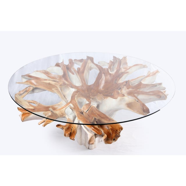 Round Teak Root Dining Table 3 | Chairish