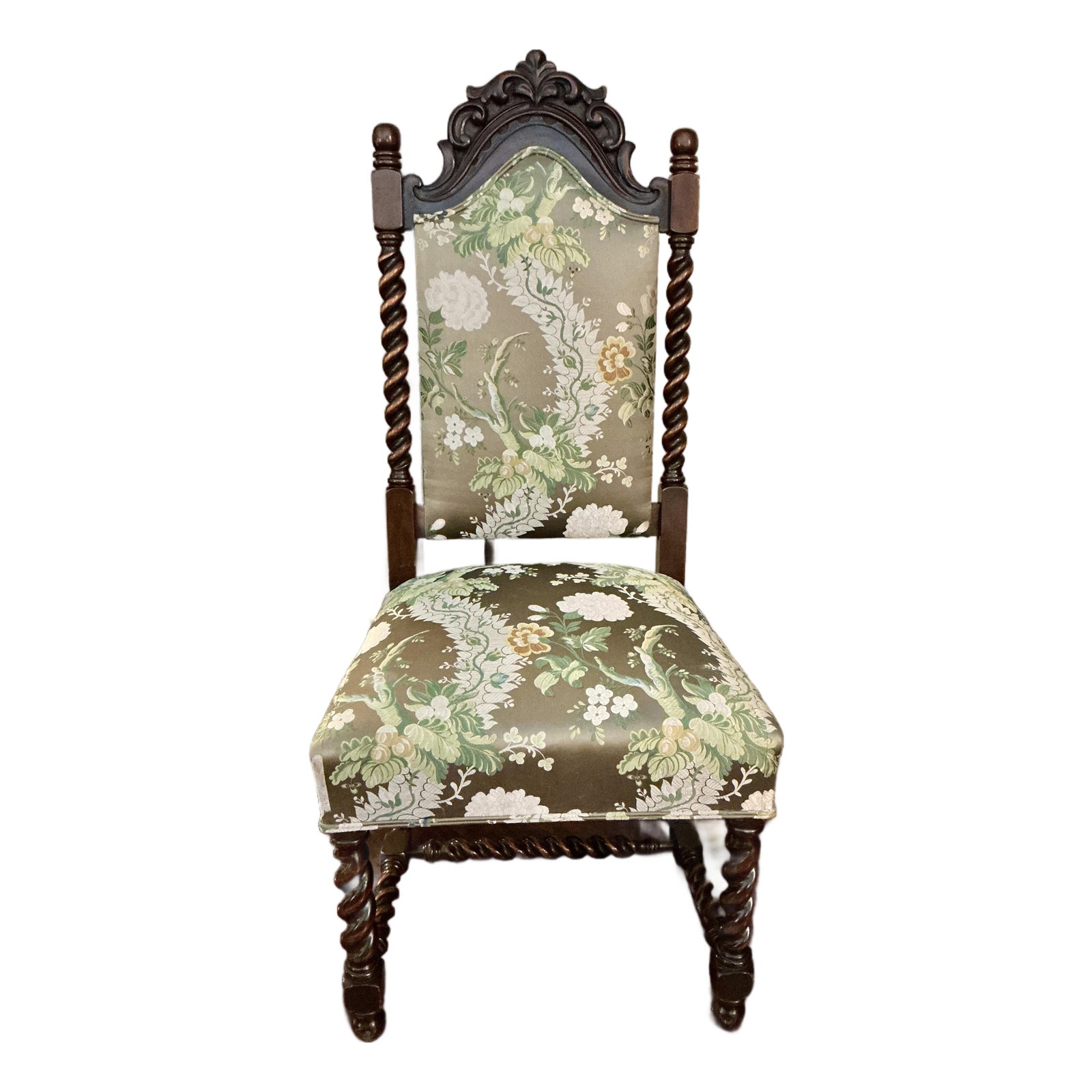 Early 19th Century Victorian Walnut Barley Twist Chair Prie Dieu Parlor ...