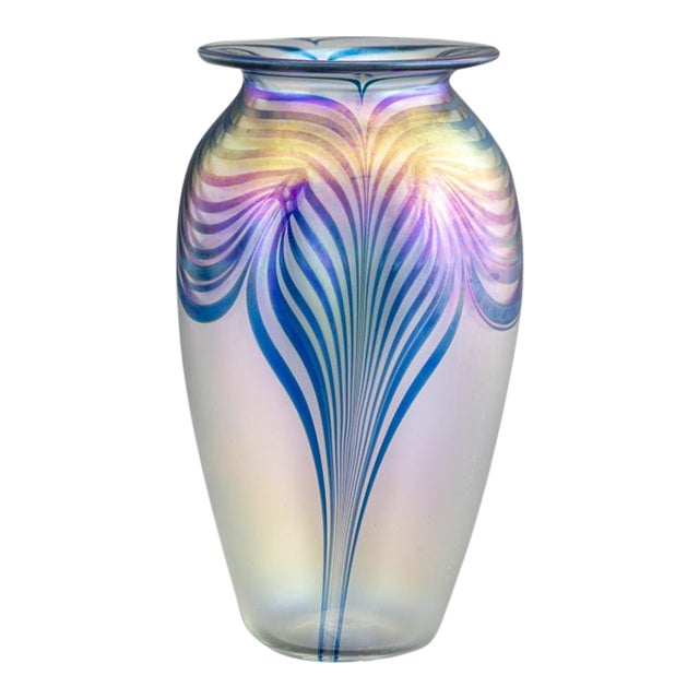 Eickholt Art Nouveau Manner Iridescent Glass Vase | Chairish