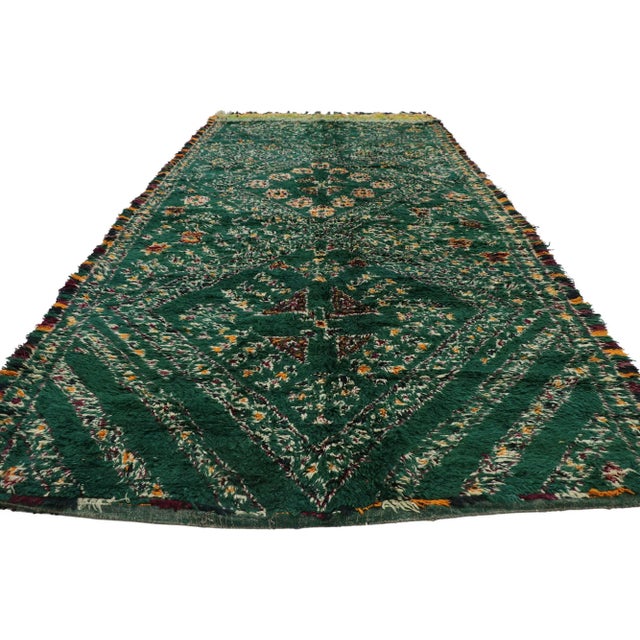 Vintage Green Beni M'Guild Moroccan Rug - 07'00 X 14'00 | Chairish