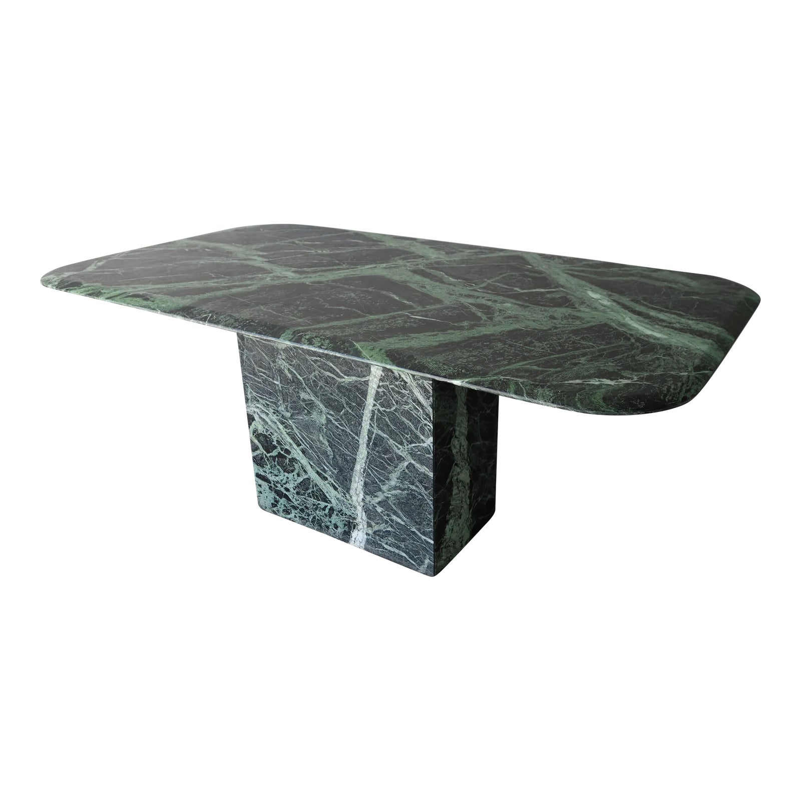 Rectangular Verde Green Marble Dining Table | Chairish