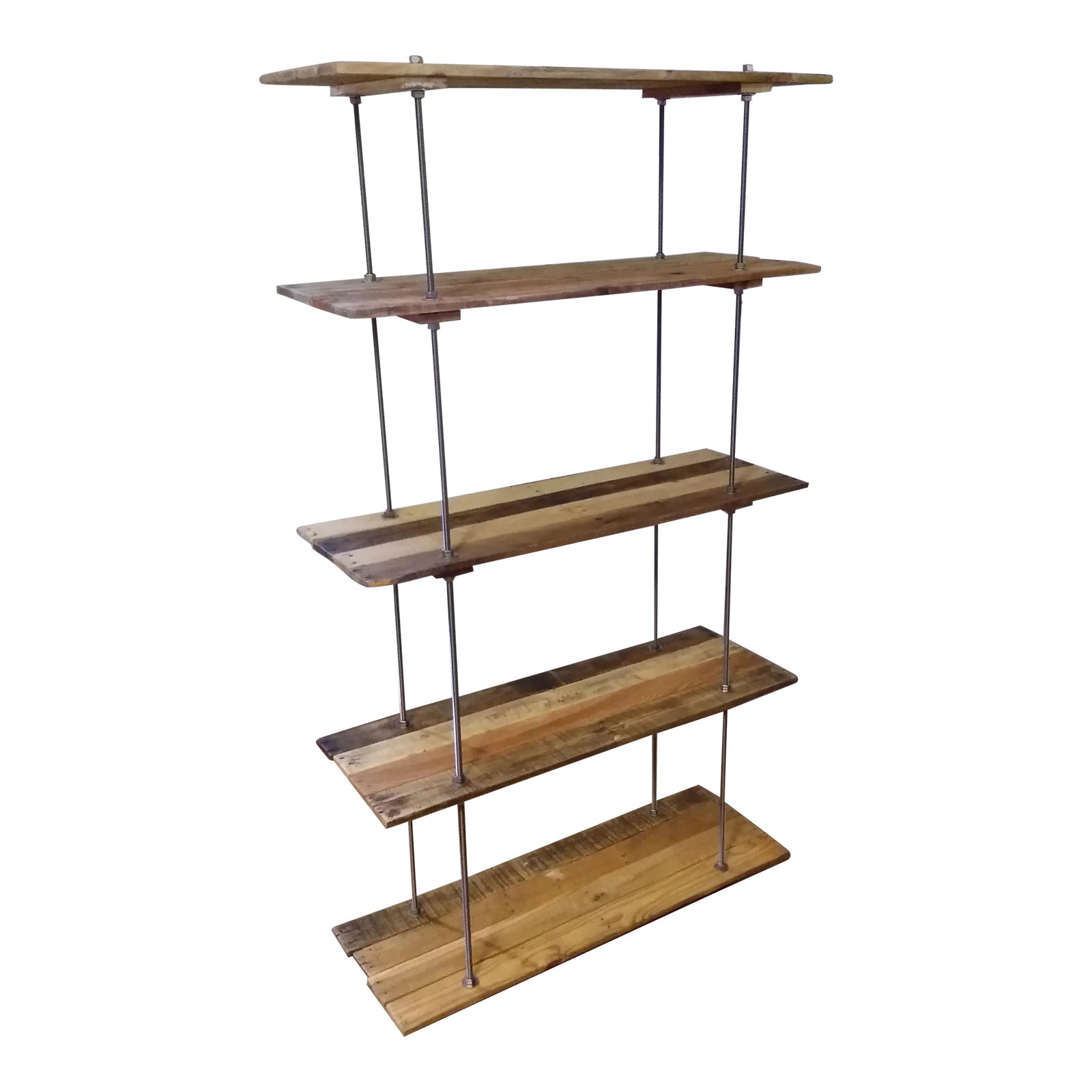 Five Pallet Wood Fully Adjustable Shelf Unit | Chairish