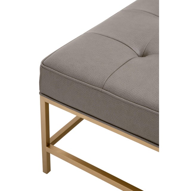 Brule Upholstered Faux Leather Coffee Table, Grey | Chairish