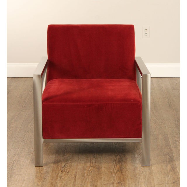 Contemporary Room and Board Zinc Frame Lounge Chair | Chairish