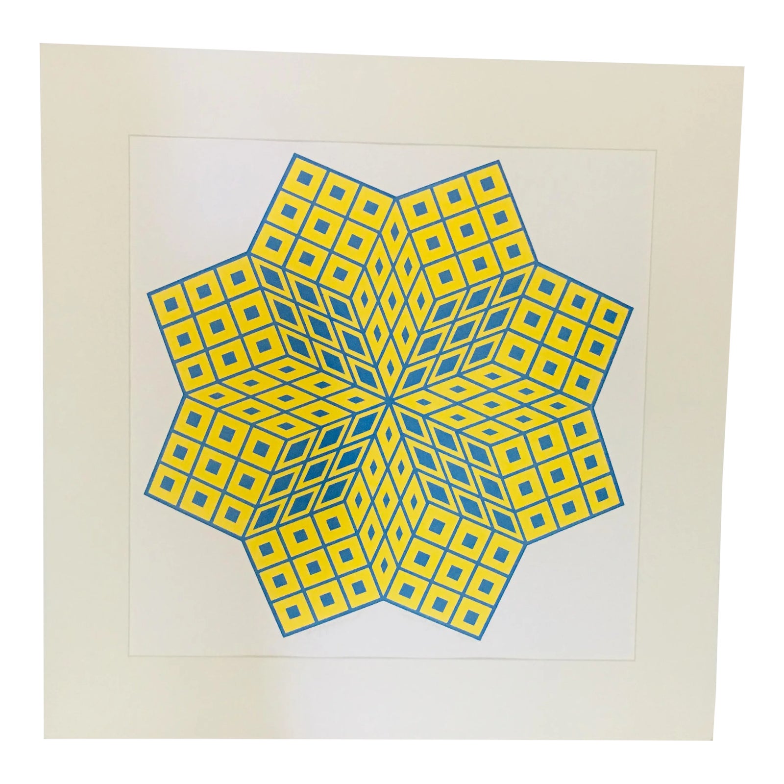 Roy Ahlgren 1970 "Megapolis I" Op Art Signed Print Edition | Chairish