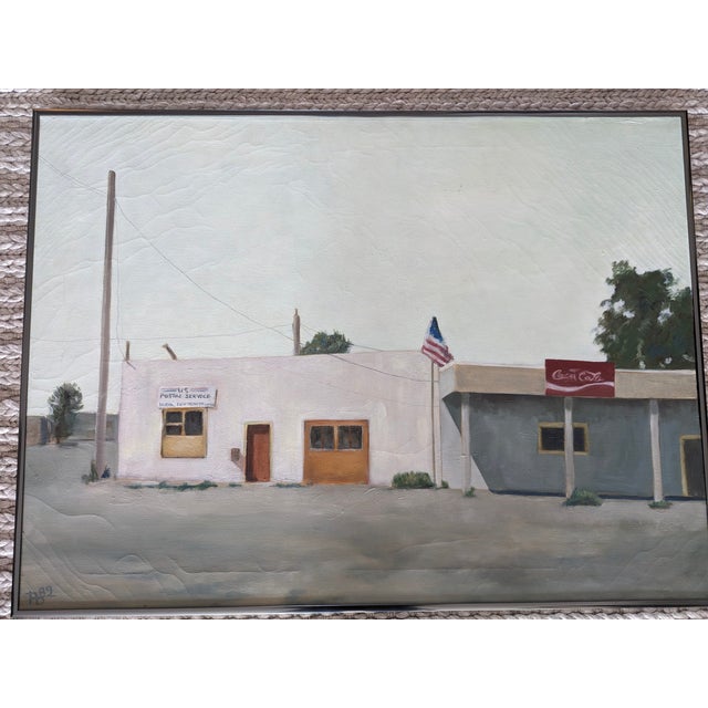 1980s Isleta Post Office Painting by Alexandra Dell'Amore, Framed ...