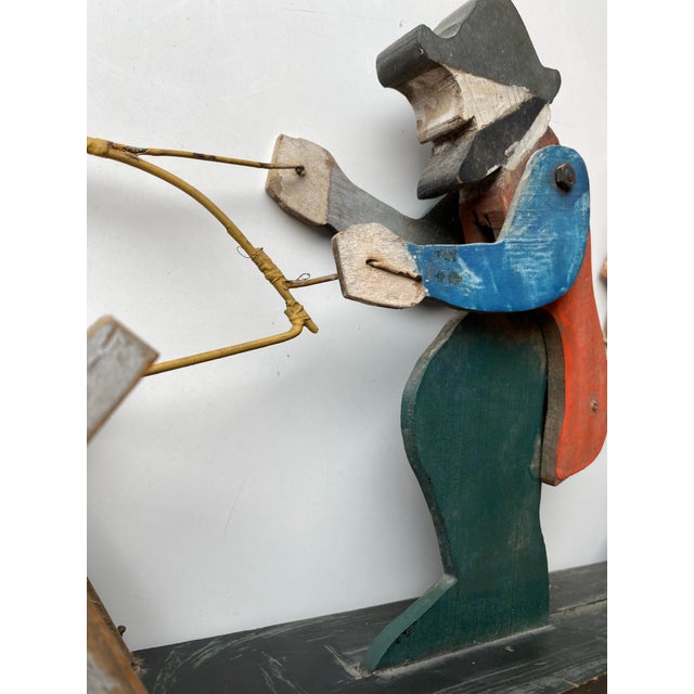 Vintage American Folk Art Whirligig Woodcutter With Windmill, Hand ...