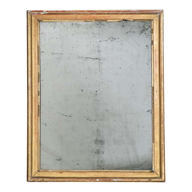 Early 20th Century Antique French Gilt Foxed Mirror | Chairish